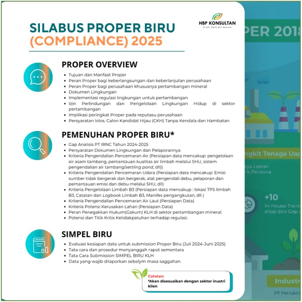 Pendampingan dan Penyusunan PROPER BIRU - HBP Konsultan